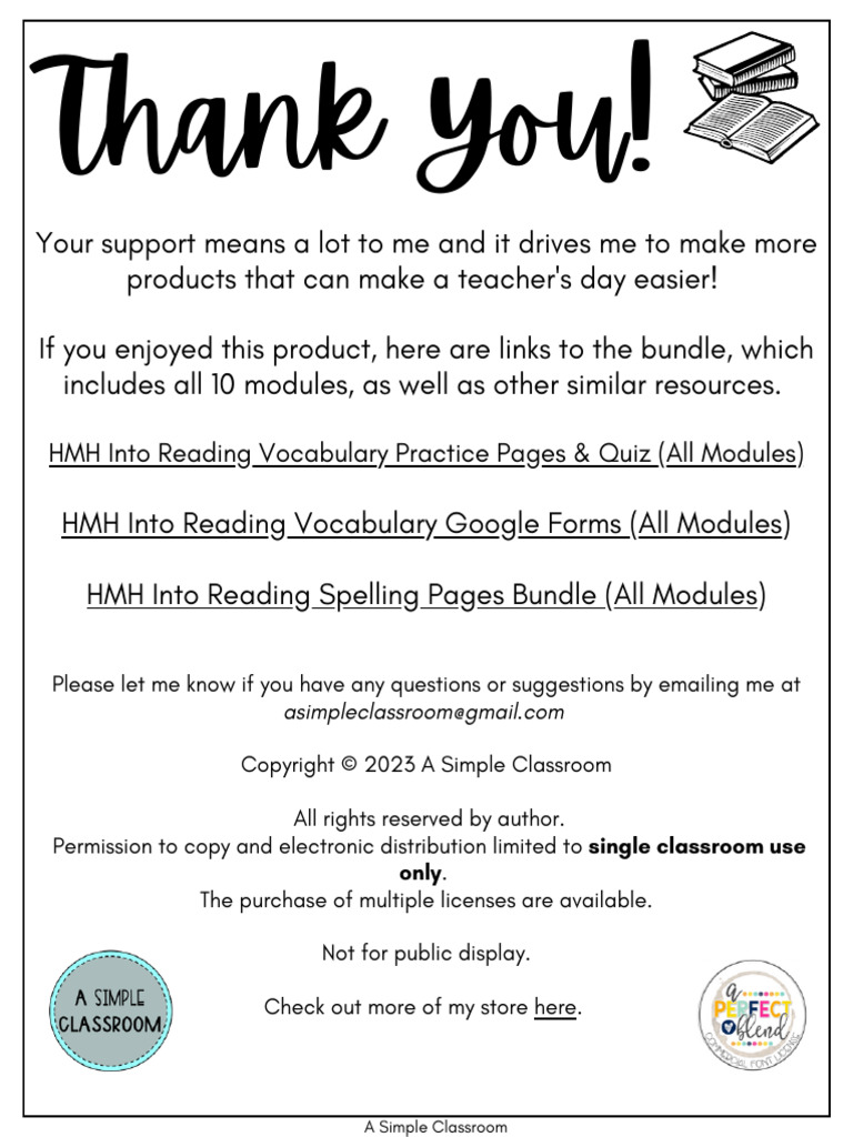 Thank You!: HMH Into Reading Vocabulary Practice Pages & Quiz (All Modules) | PDF | Vocabulary ...