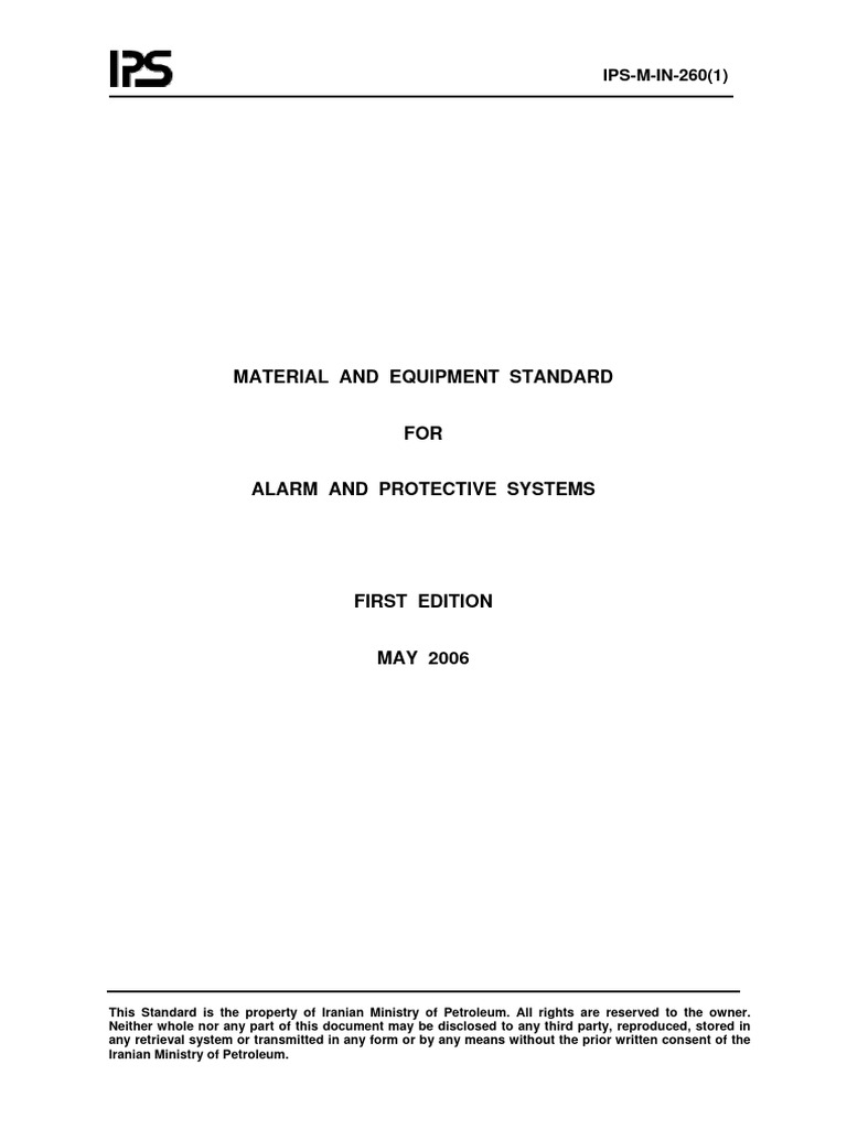 Material and Equipment Standard: IPS-M-IN-260 | PDF | Relay ...
