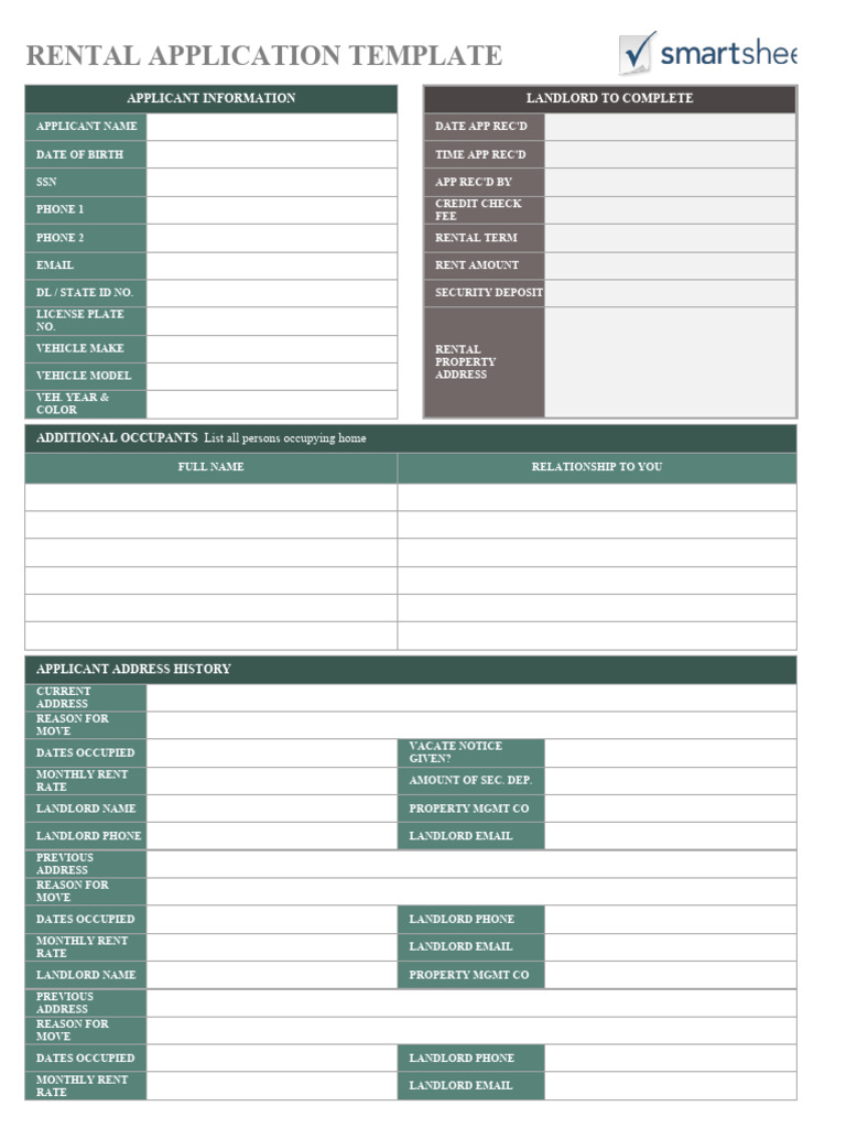 IC Property Management Rental Application Template | PDF | Lease ...