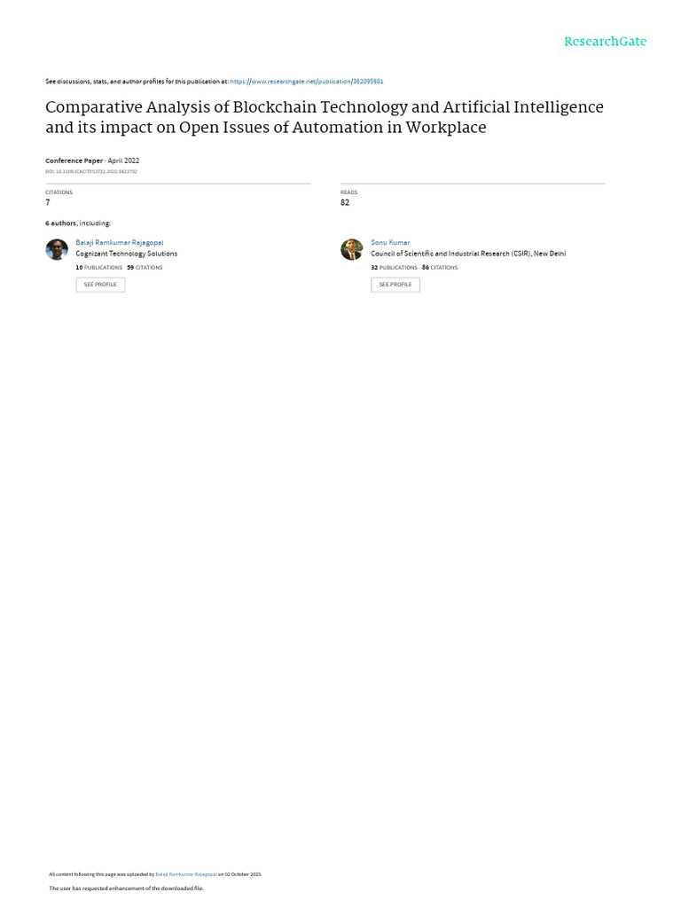 AI & Blockchain Impact on Workplace Automation | PDF | Automation | Artificial Intelligence