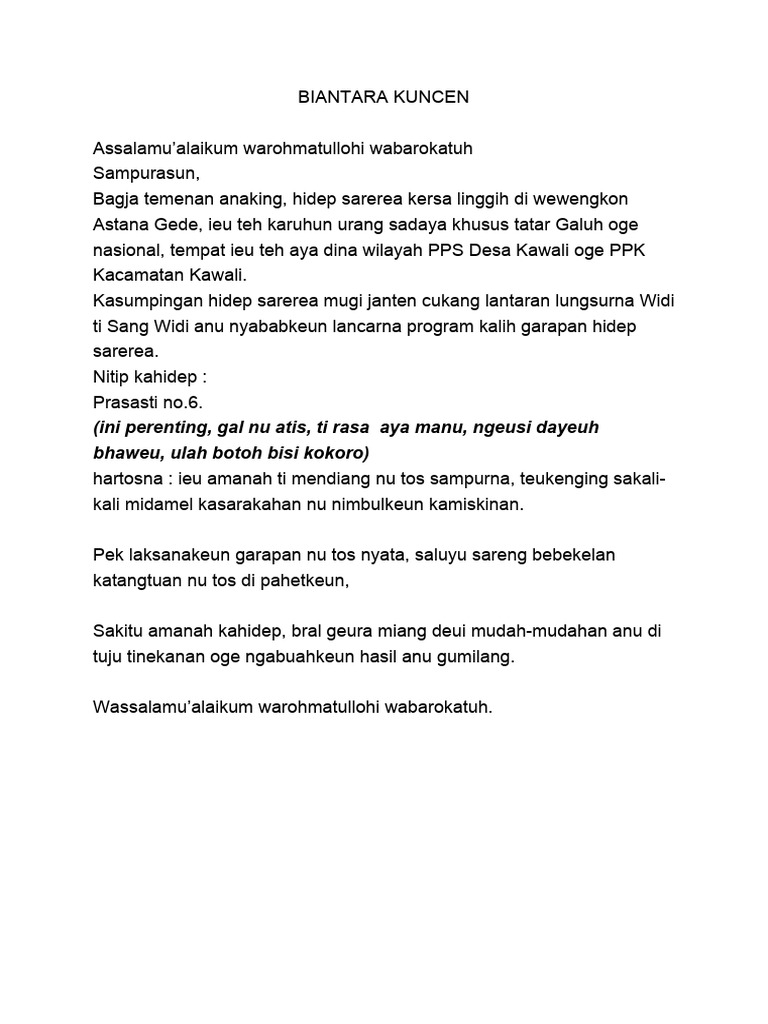 Biantara Kuncen | PDF