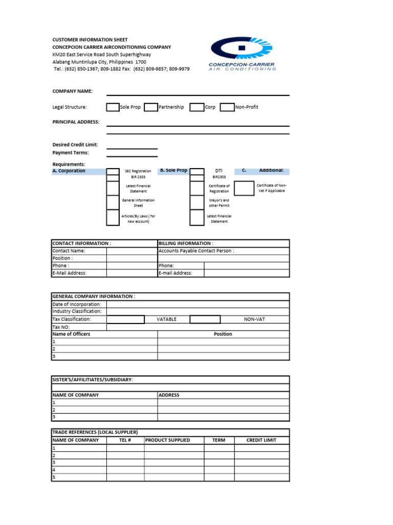 New CIS Form - Customer Information Sheet | PDF | Banks | Credit