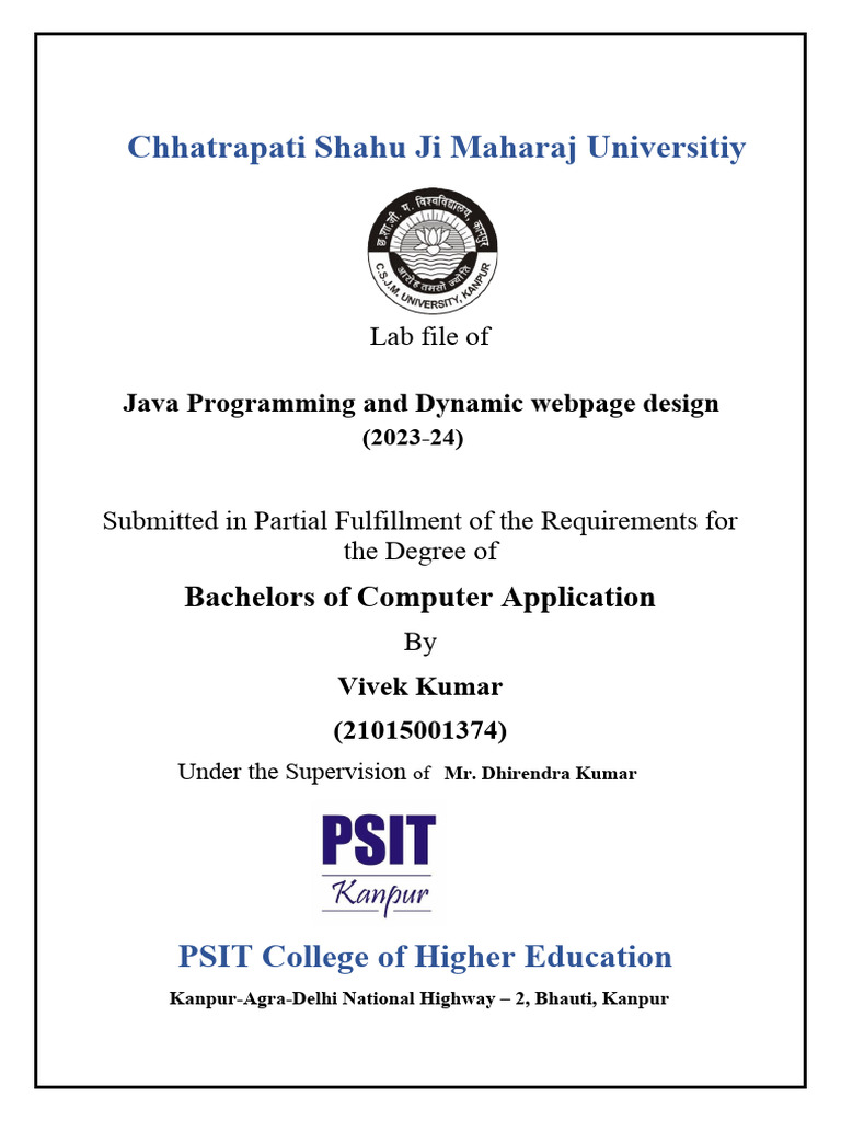 Synopsis Minor Project | PDF | User Interface | Java Script