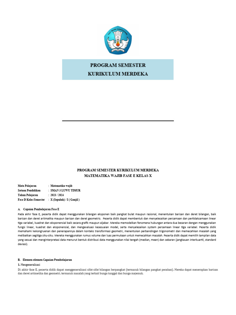 PROMES Kurikulum Merdeka | PDF