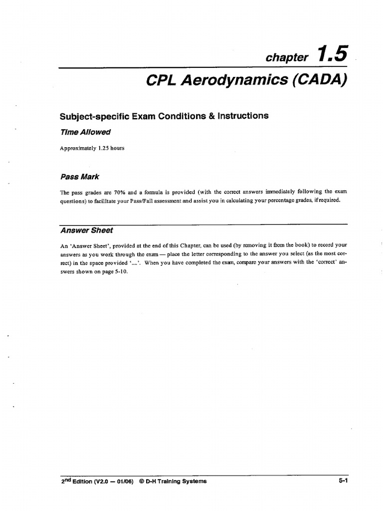CPL AERODYNAMICS Prac Exam | PDF