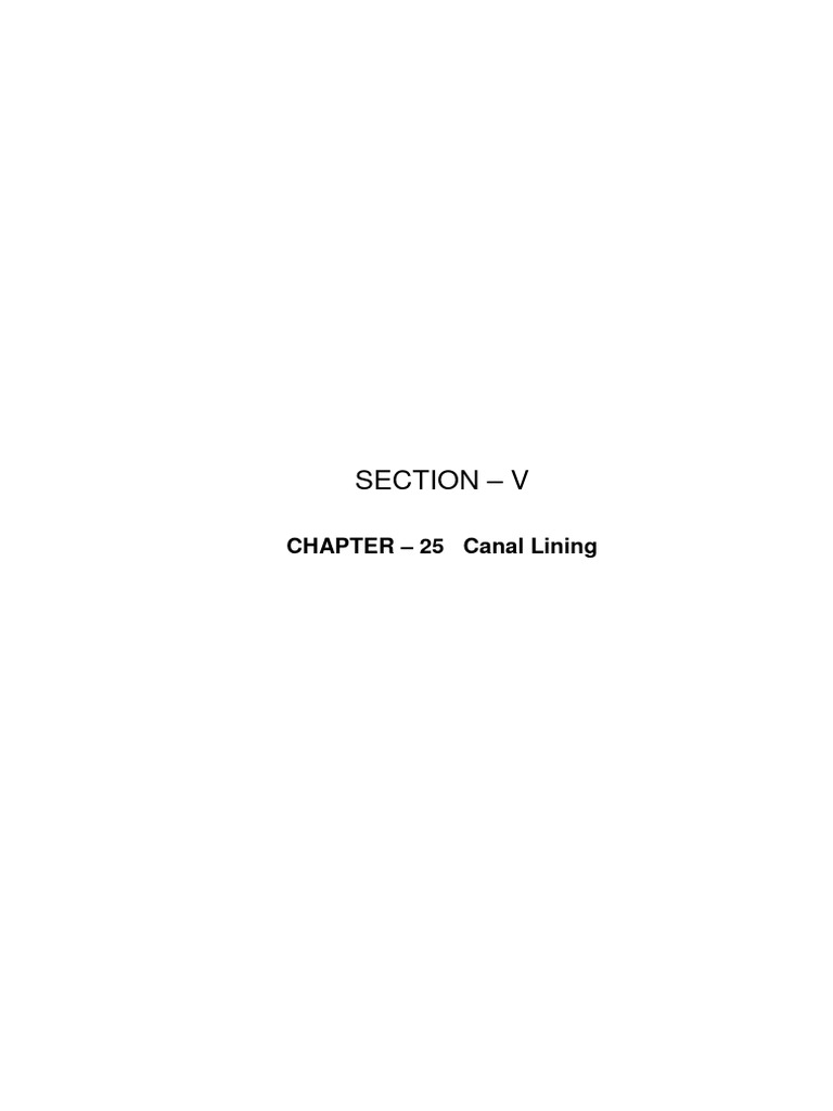 Canal Lining Techniques and Standards | PDF | Soil | Concrete
