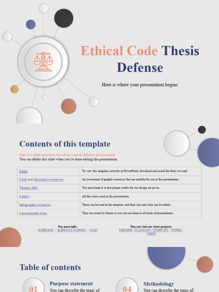 Ethical Code Thesis Defense by Slidesgo | PDF