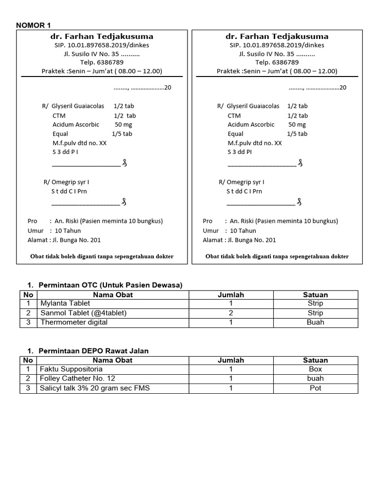 Daftar Permintaan Obat dan Alat Medis | PDF