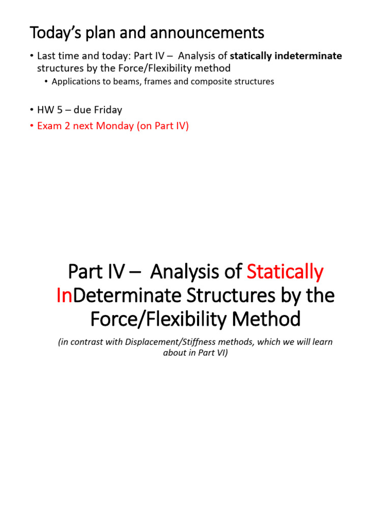 Part Iv Analysis Of Statically Indeterminate Structures Force Method Mar15 Pdf Physics