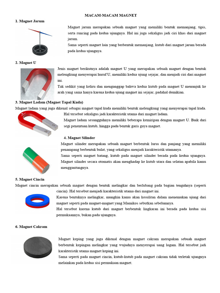 Jenis-Jenis Magnet dan Karakteristiknya | PDF | Sains & Matematika