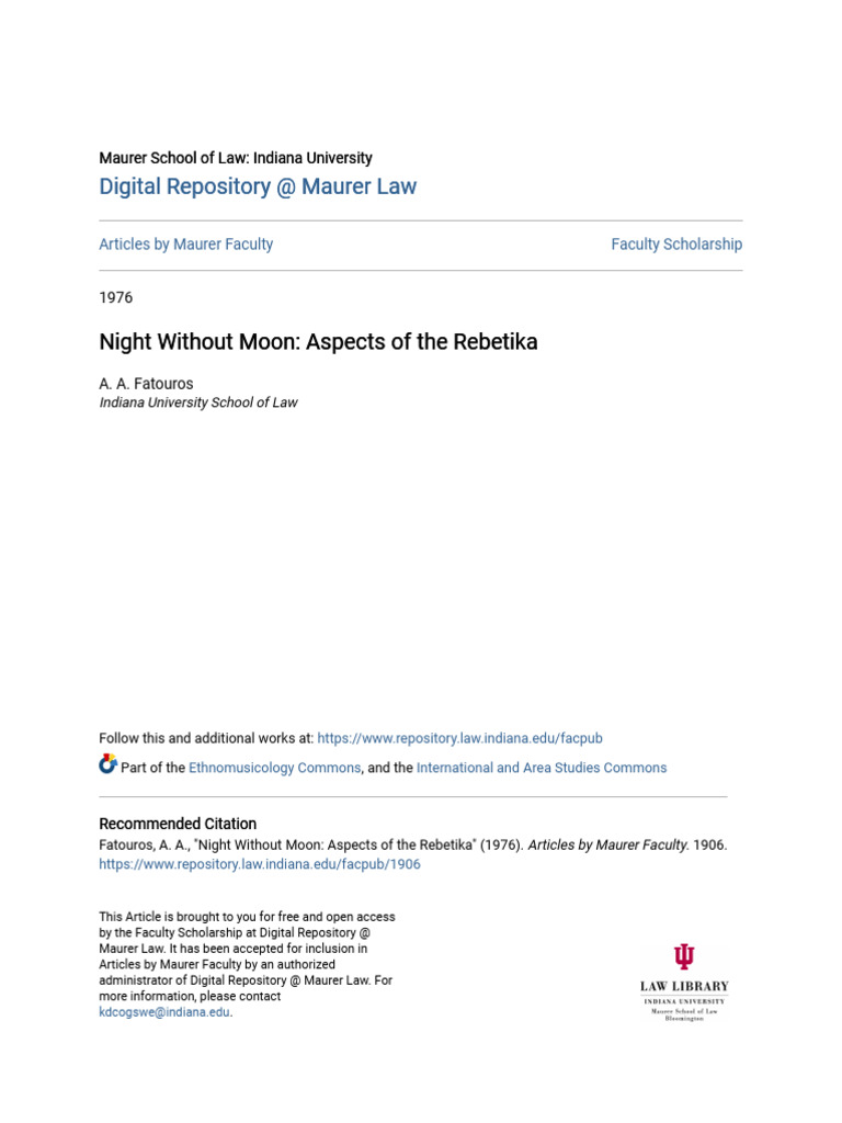 Night Without Moon Aspects of The Rebetika | PDF | Nostalgia | Love