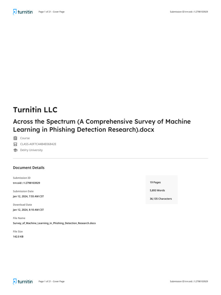 Survey of Machine Learning in Phishing Detection Research | PDF ...