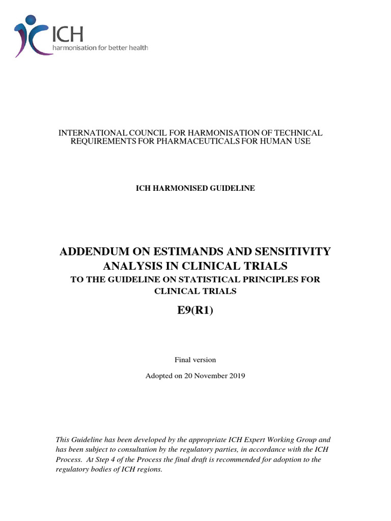 E9-R1 Step4 Guideline 2019 1203 | PDF | Clinical Trial | Therapy