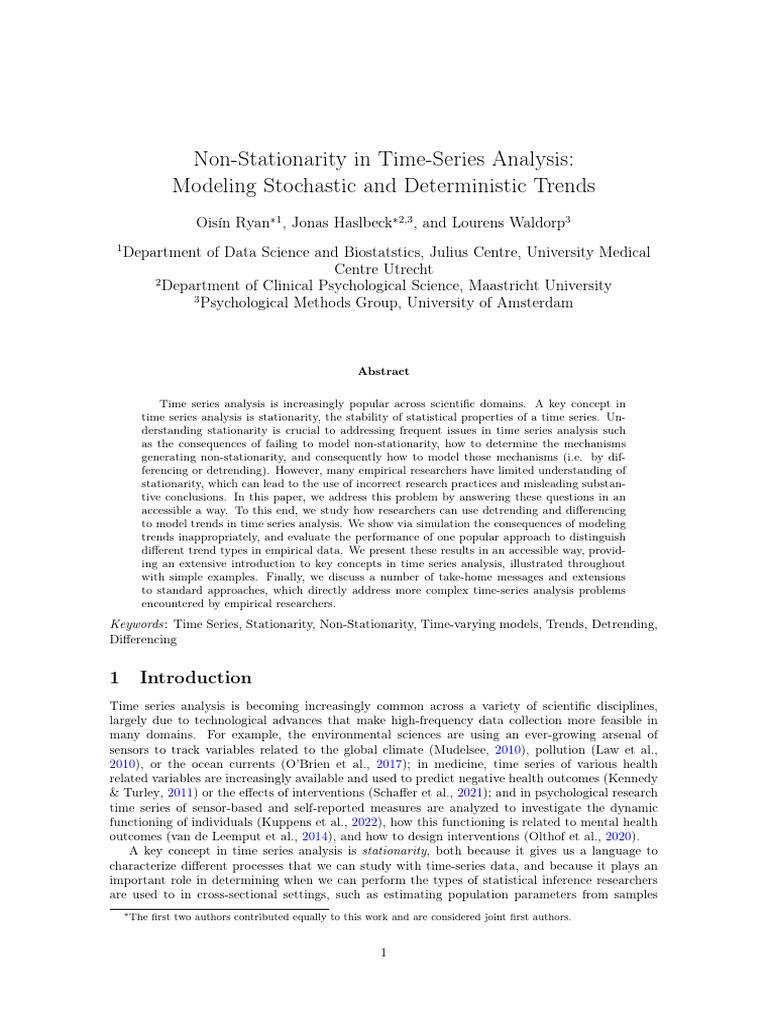 NonStationaryTimeSeries July2023 | PDF | Stationary Process | Time Series