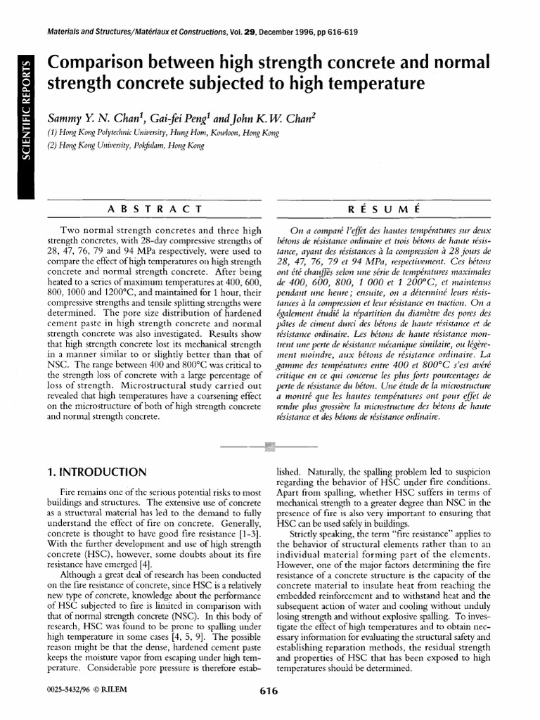 Comparison Between High Strength Concrete and Normal Strength Concrete ...