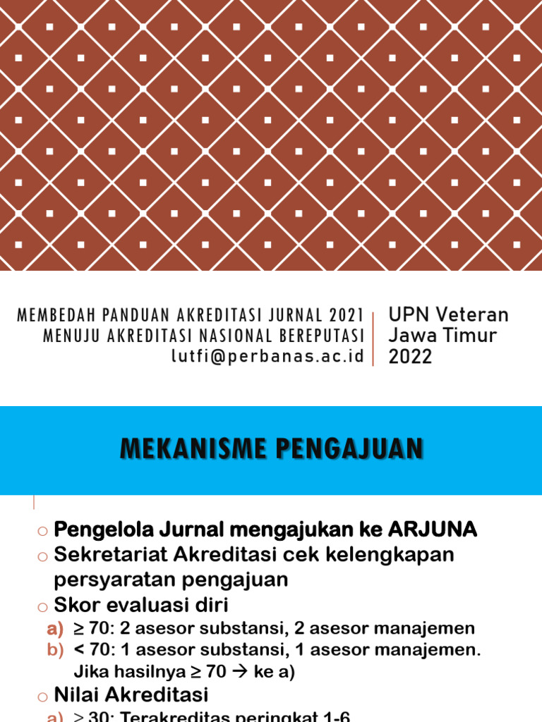 PANDUAN AKREDITASI JURNAL - UPN 28 Maret 2022 | PDF