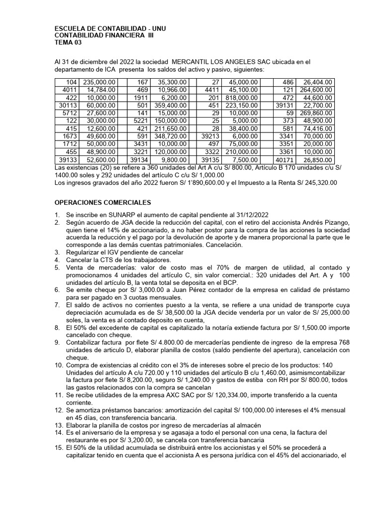 Contabilidad Financiera Iii Tema #03 2023 I | PDF | Contabilidad | Crédito