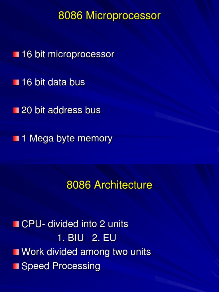 8086 Microprocessor Overview | PDF | Assembly Language | Central Processing Unit