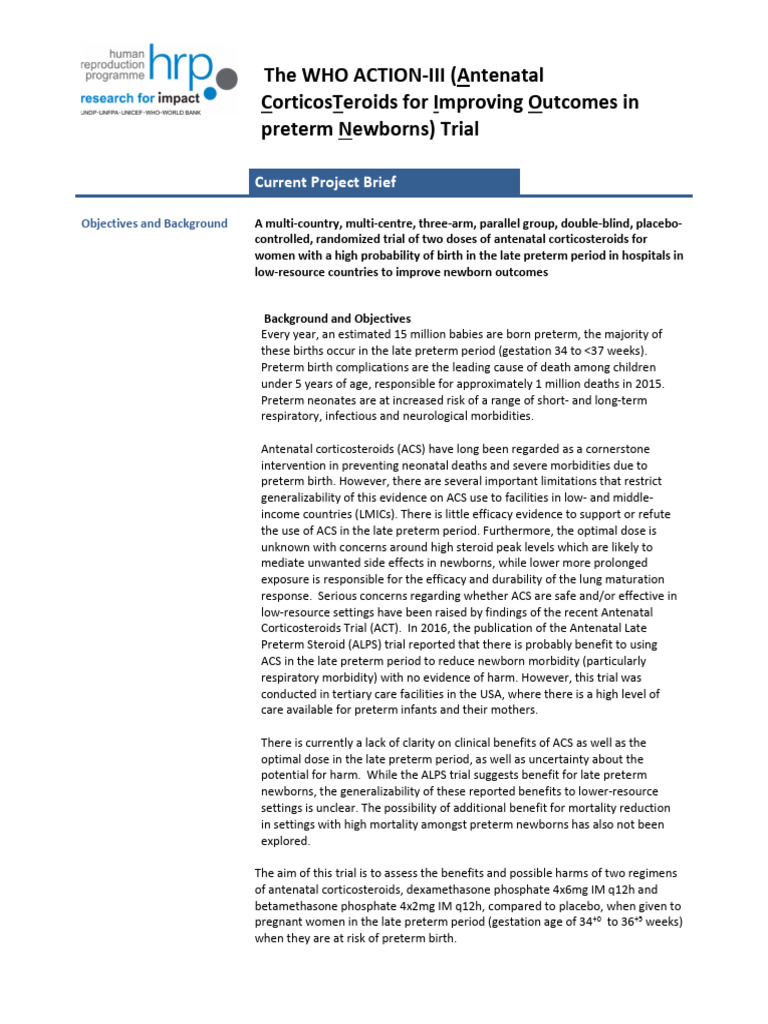 The Who Action III | PDF | Preterm Birth | Health Sciences