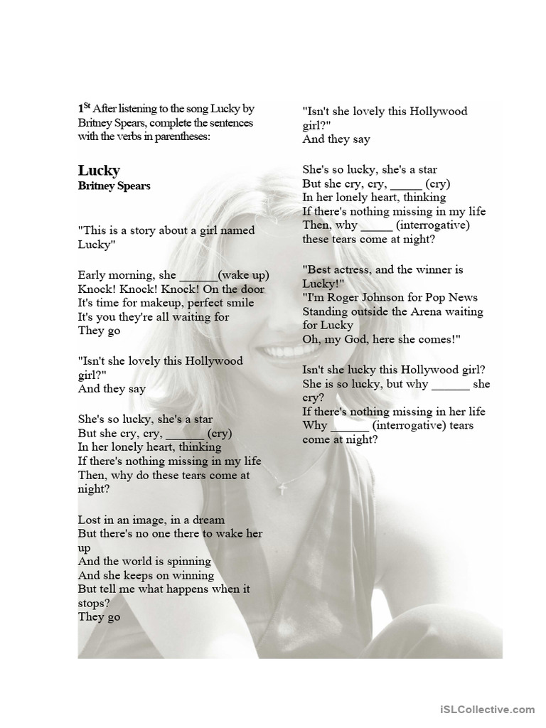 Present Simple-Song - Lucky by Britney Spears | PDF