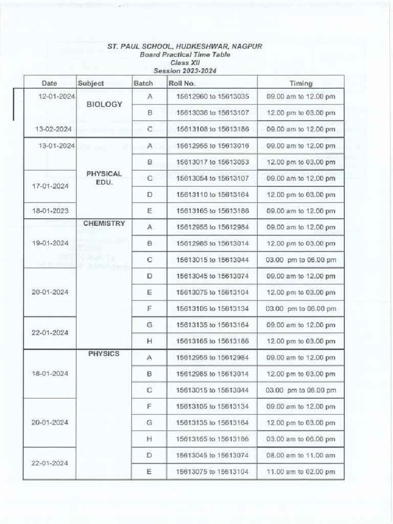 Hud Practicle Schedule 2024 | PDF