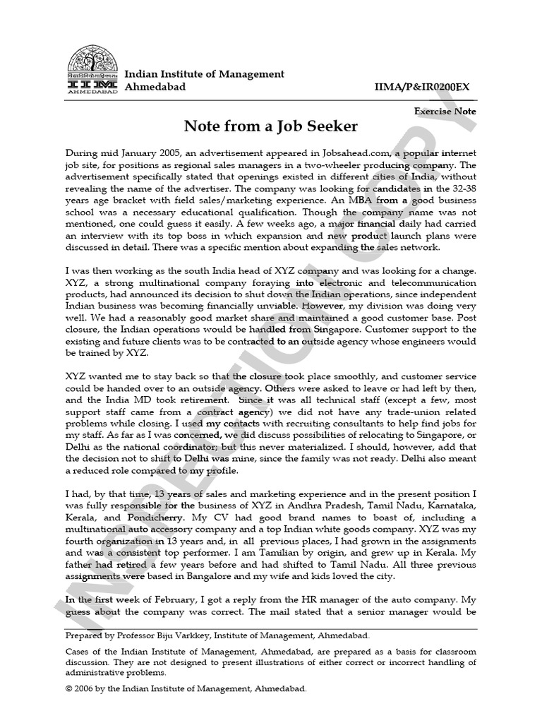 4. Note From a Job Seeker | PDF