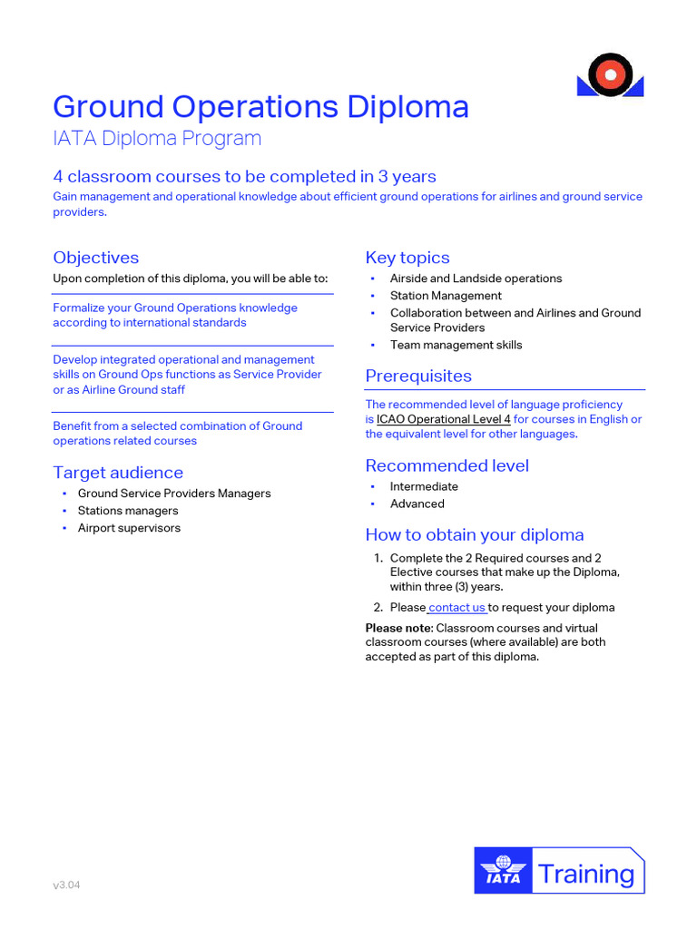 IATA Ground Operations Diploma Program | PDF | Airport | Transport