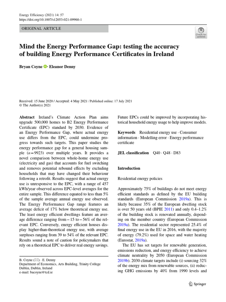 Mind The Energy Performance Gap | PDF | Efficient Energy Use | Sampling ...