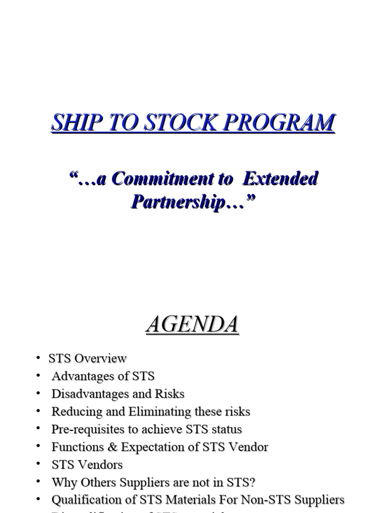 Ship To Stock Program | PDF | Supply Chain | Audit