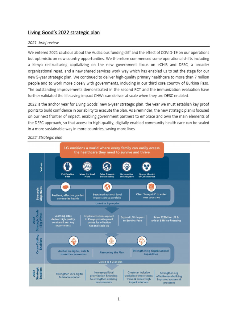2022 Plan Internal Strategy Summary | PDF | Strategic Planning | Governance