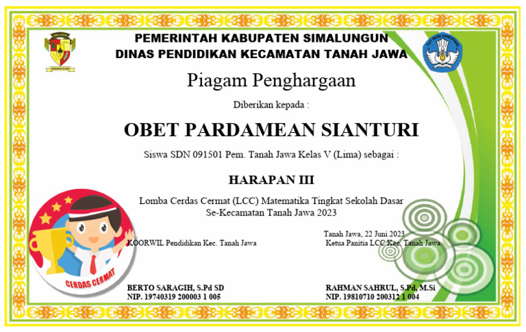 Piagam LCC 2023 | PDF