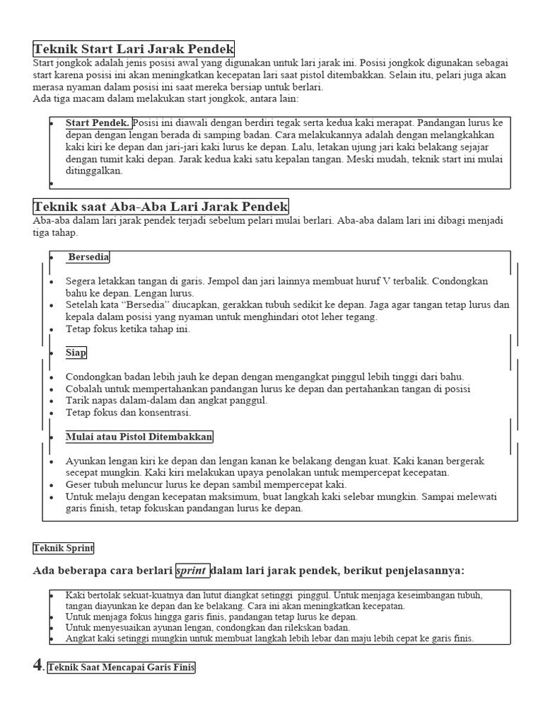 Teknik Start Lari Jarak Pendek | PDF | Pengembangan Diri | Gaya Hidup