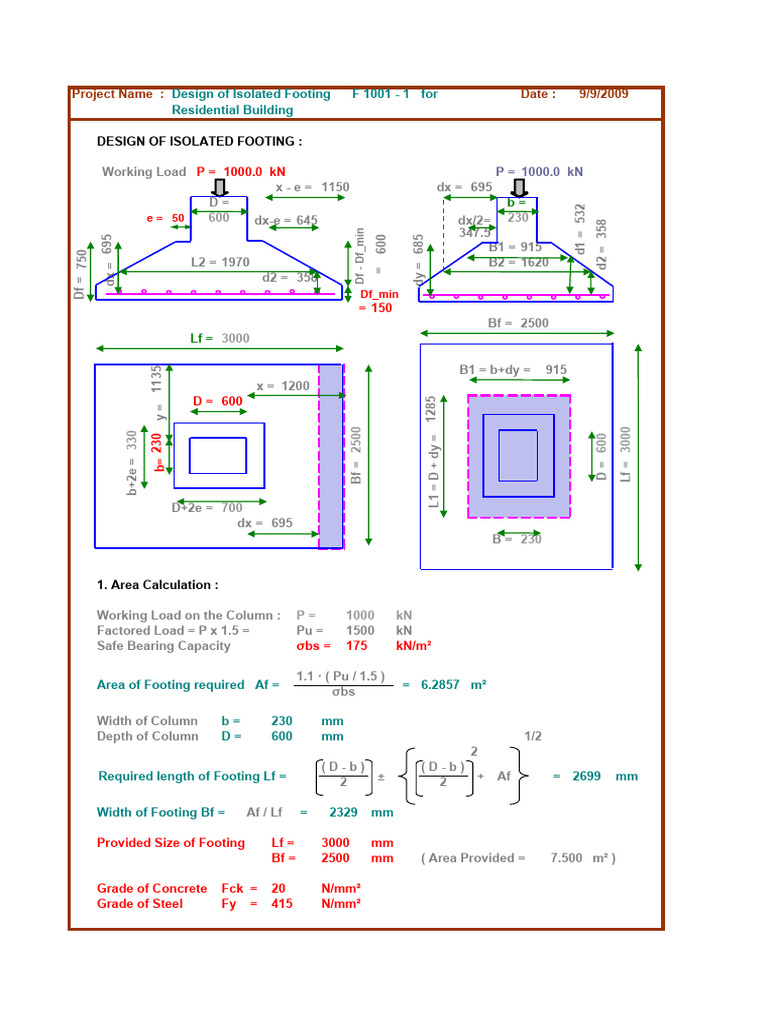 _1001!1!2 COLUMN Combined Footing | PDF | Bending | Earthquake Engineering