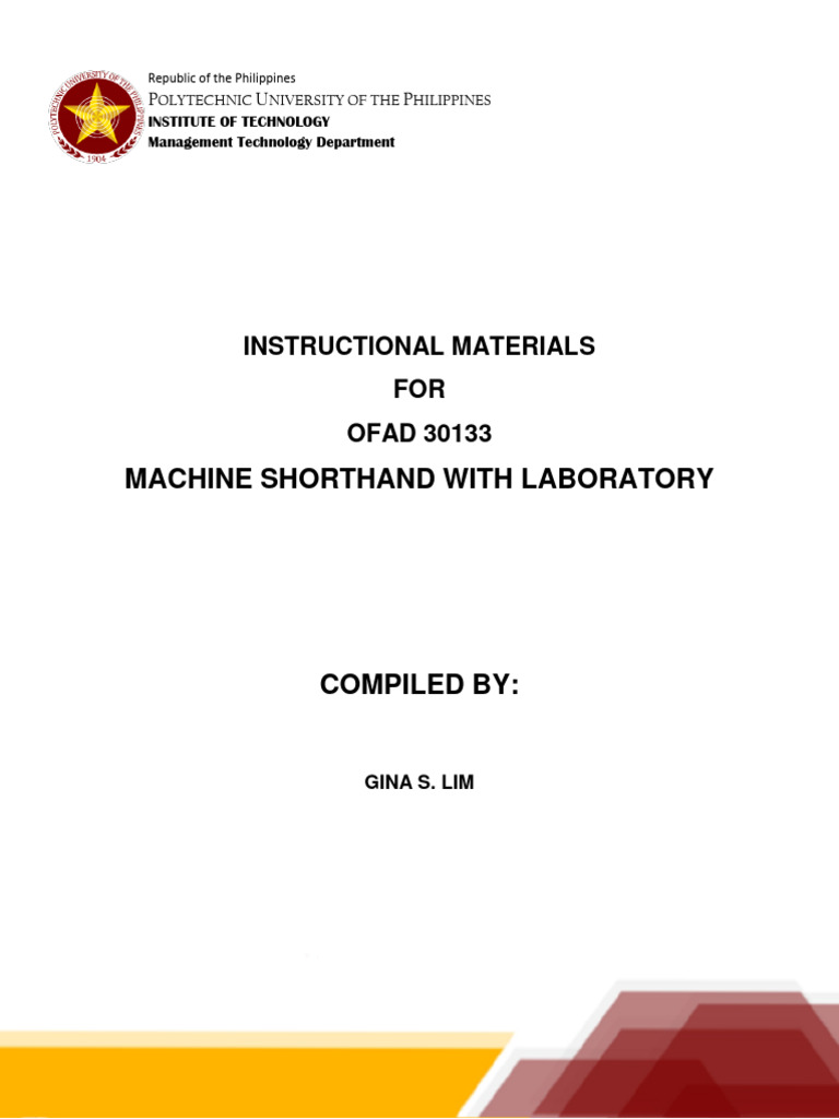 Ofad 30133 Machine Shorthand With Laboratory 1 | PDF | Shorthand | Computer Keyboard