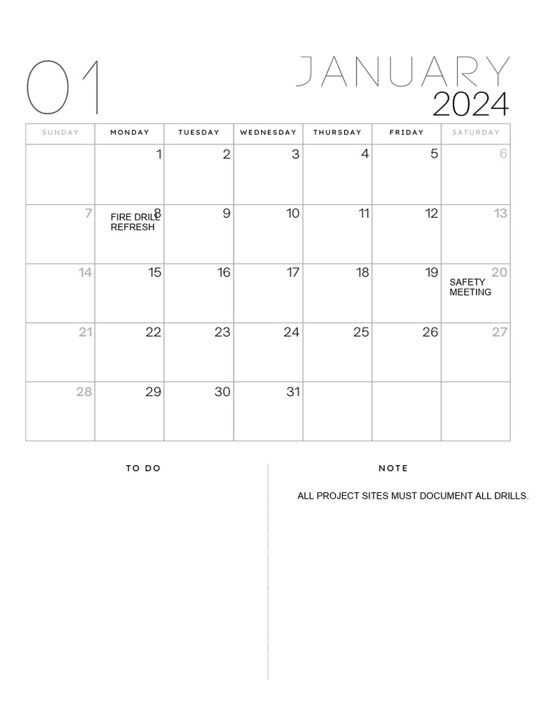 2024 Safety Meeting Schedule | PDF