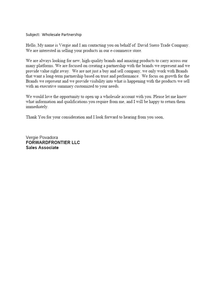 Supplier Email Template | PDF