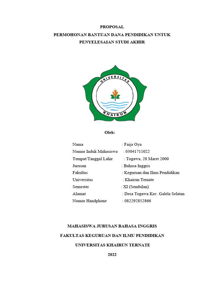 Faiza Dokumen Proposal | PDF