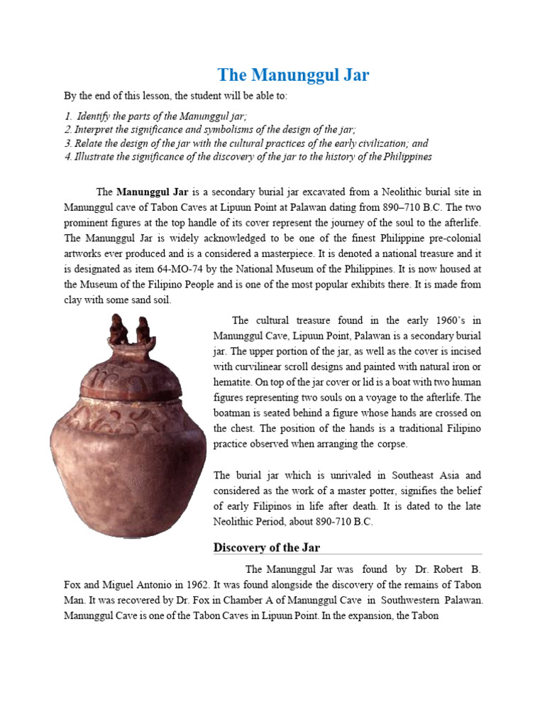 The Manunggul Jar | PDF | Archaeology