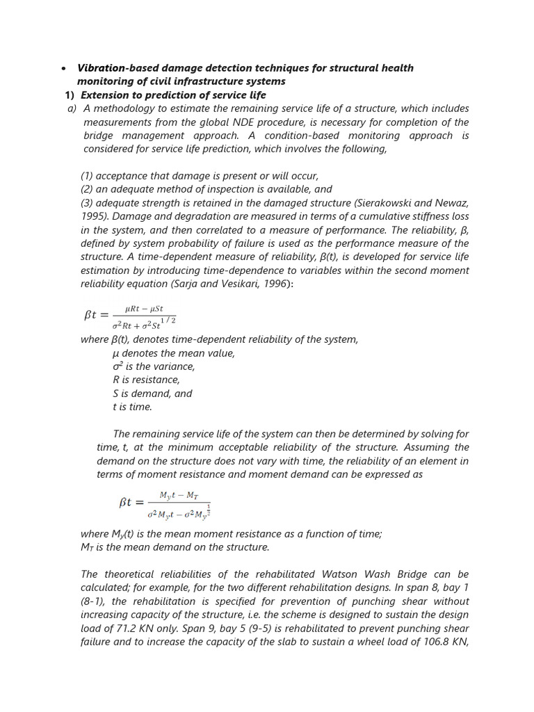 Report On Life Span Of Existing Bridge Pdf Reliability Engineering Fibre Reinforced Plastic