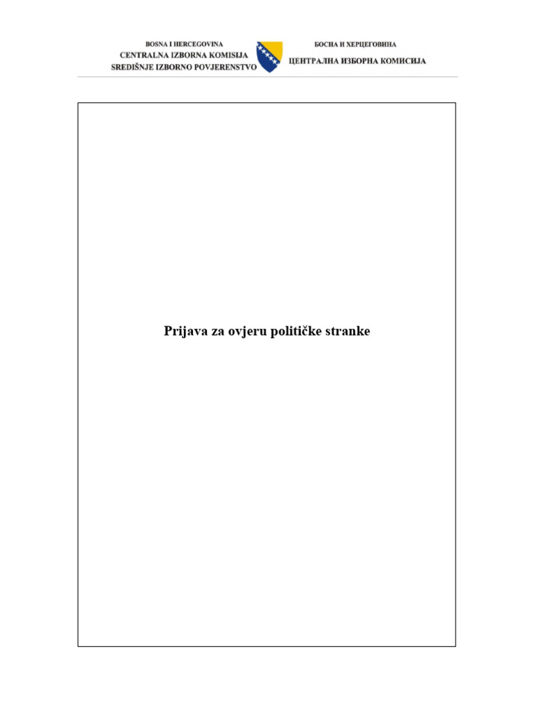 Prijava Politicka Stranka-Bos | PDF