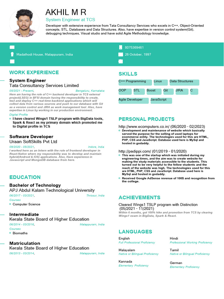 Naukri AkhilMR (4y 0m) | PDF | Object Oriented Programming | Databases