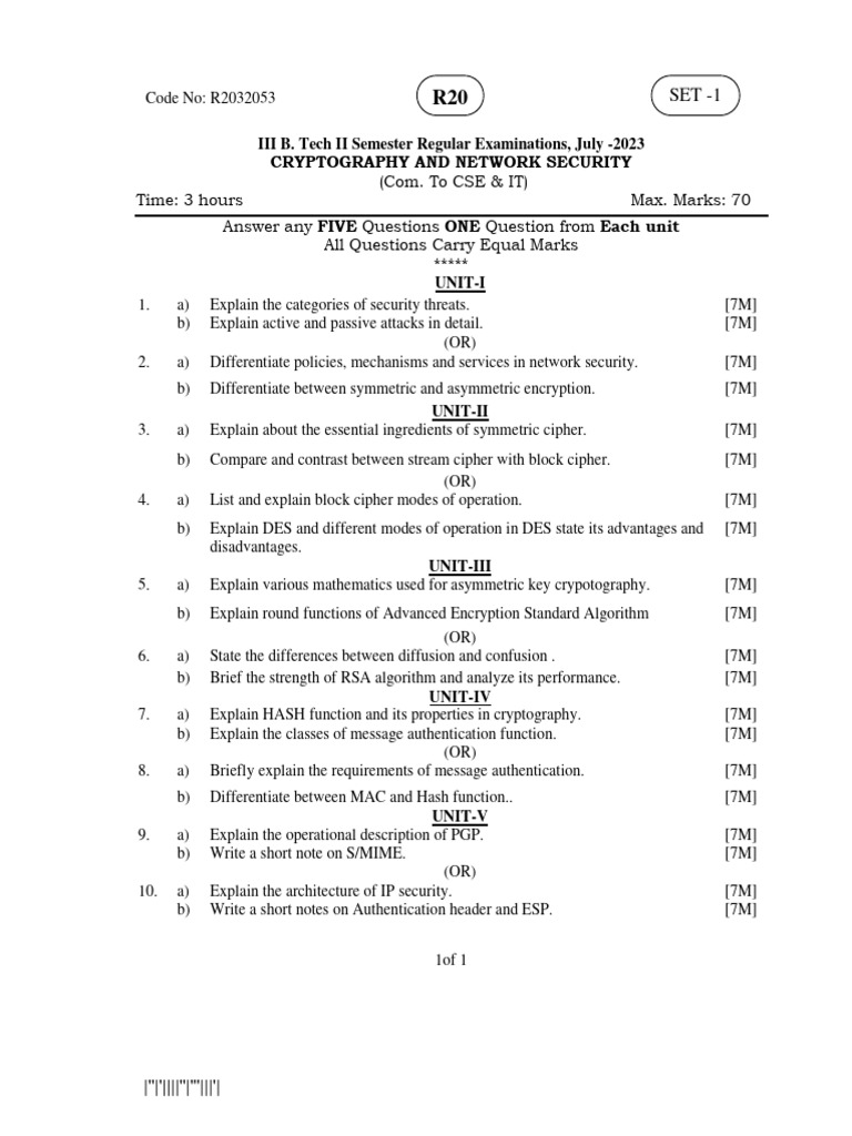 Cryptography and Network Security July 2023 | PDF | Cryptography ...