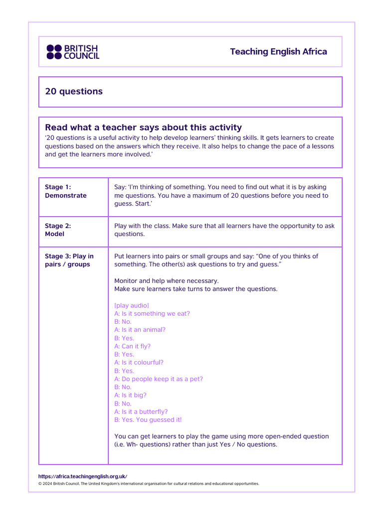 20 Questions | Download Free PDF | Cognition | Human Communication