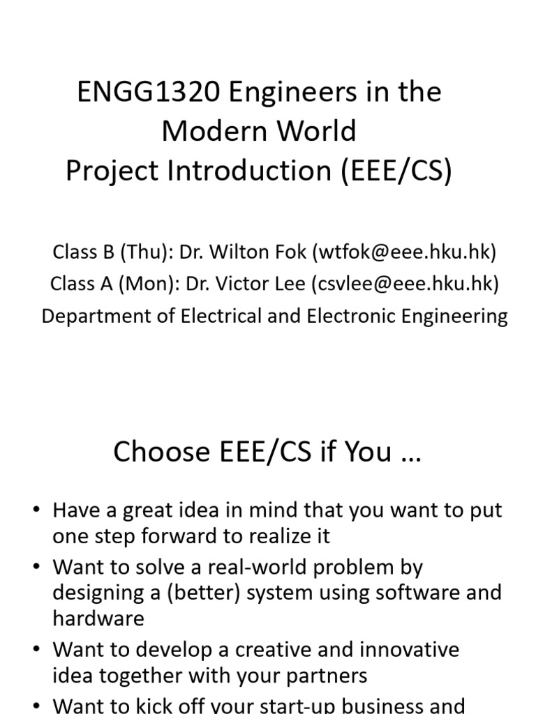 ENGG1320 EEE Projects Introduction 202324S1 | PDF | Internet Of Things | Computing