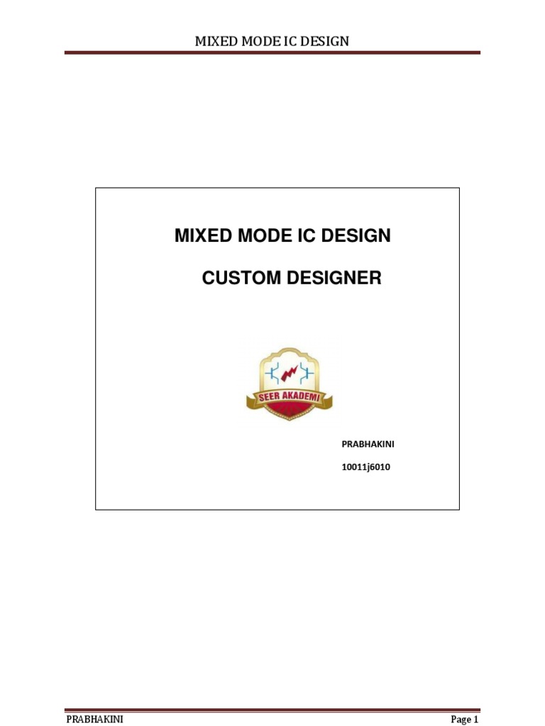 Mixed Mode Ic Design Custom Designer | PDF