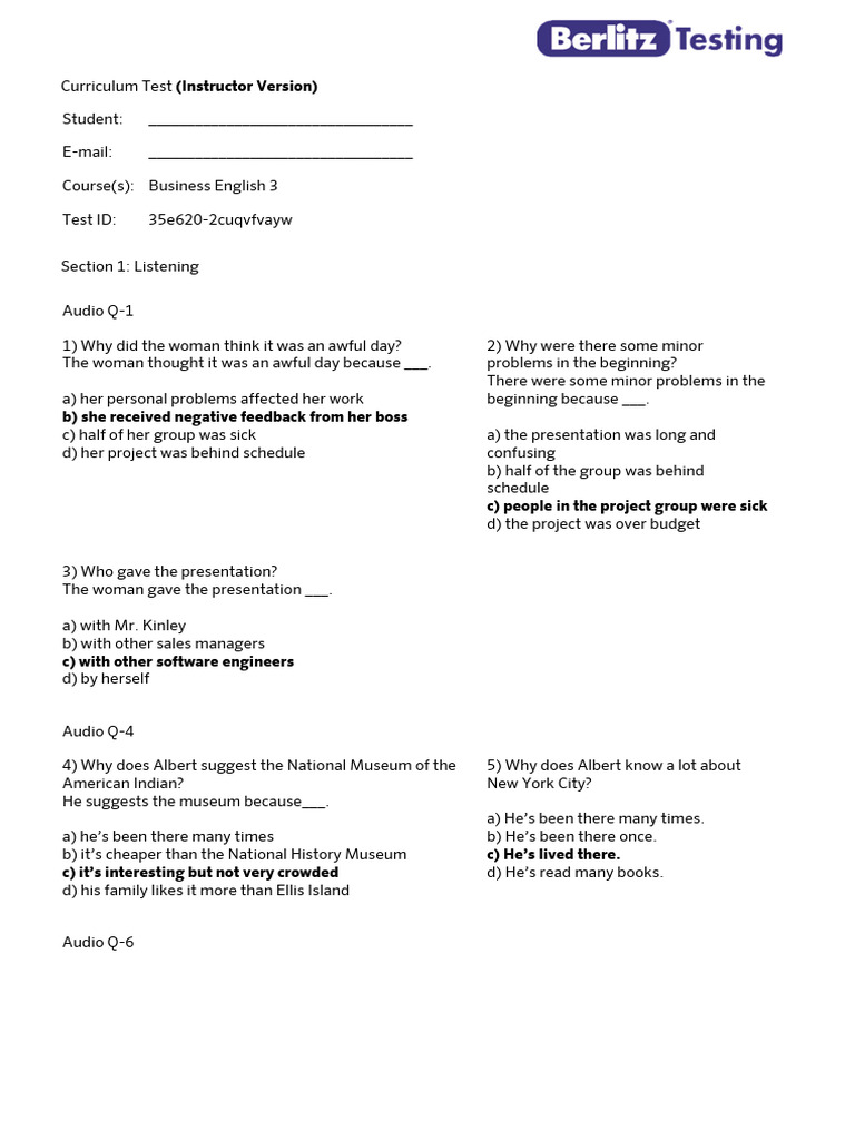 Level 3 Business - Instructor Version | PDF