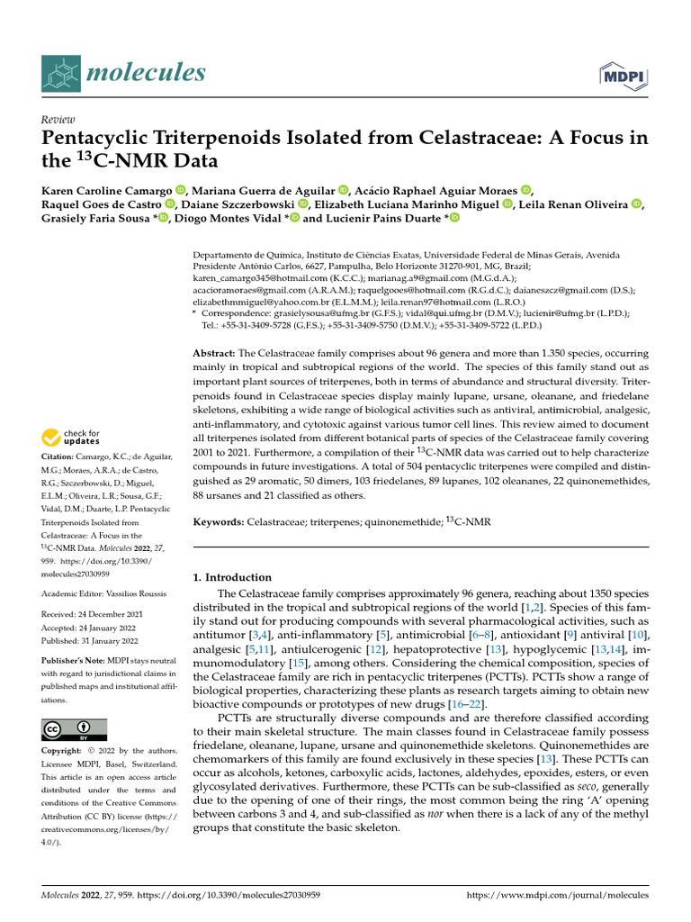 Molecules 27 00959 v2 | PDF | Physical Sciences | Chemistry