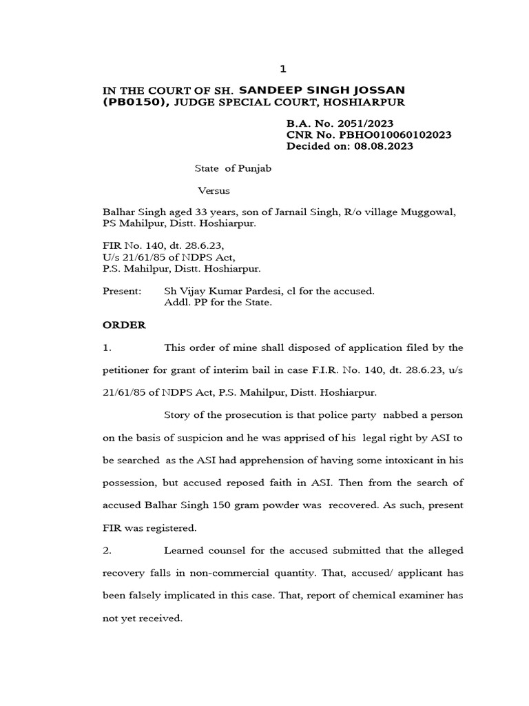 Court Order | PDF | Bail | Political Law