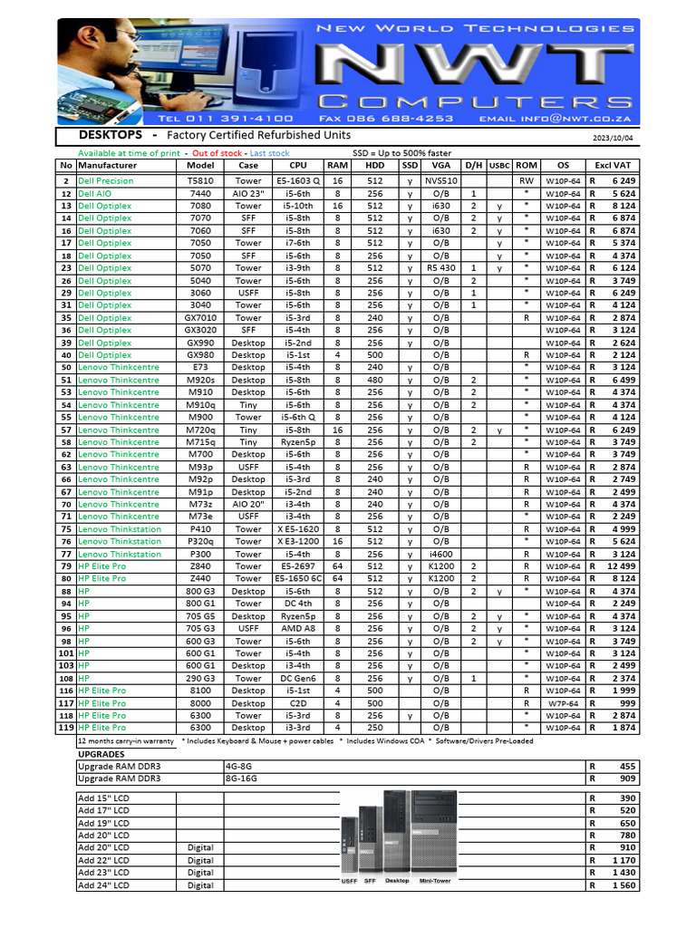 Refurbished Desktop | PDF | Computer Architecture | Computer Hardware