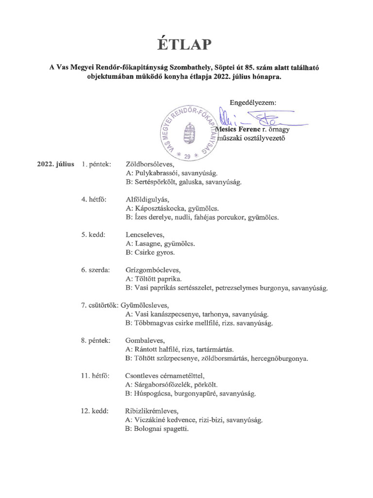 ÉTLAP 2022 Július | PDF